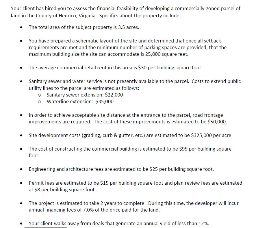 Solved Your client has hired you to assess the financial | Chegg.com