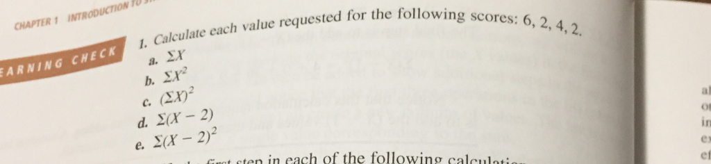 Solved CHAPTER 1 INTRODUCTION TO 1. Calculate each value | Chegg.com