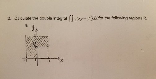 Solved 2. Calculate the double integral (xy- y")dA for the | Chegg.com