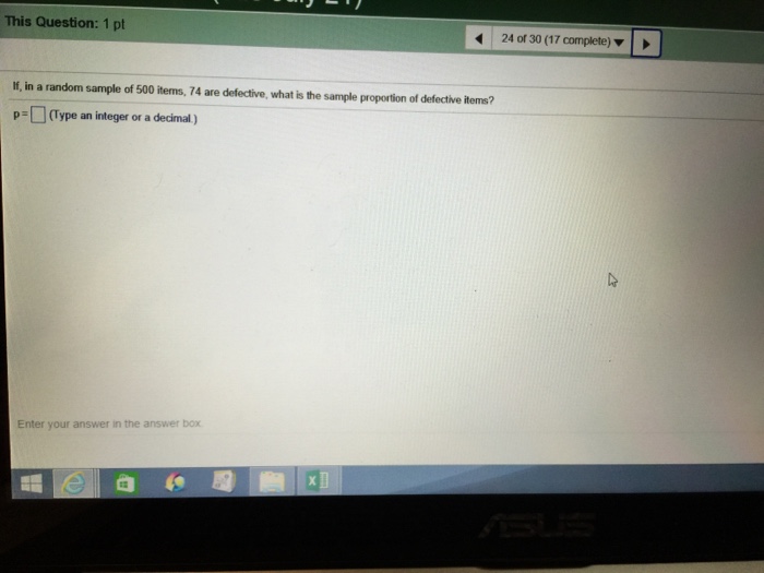 Solved If, in a random sample of 500 items. 74 are | Chegg.com