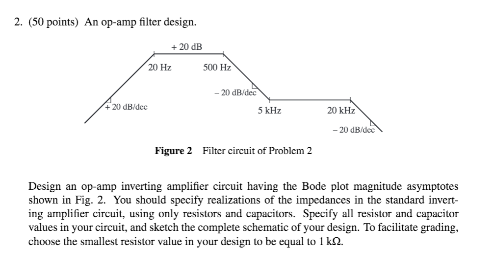 2- Design an op-amp inverting amplifier circuit | Chegg.com