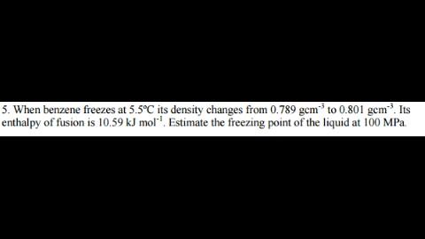 Solved When benzene freezes at 5.5 degree C its density | Chegg.com