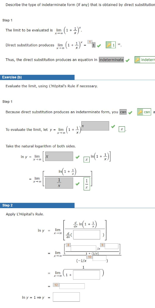 Solved Describe the type of indeterminate form (if any) that | Chegg.com