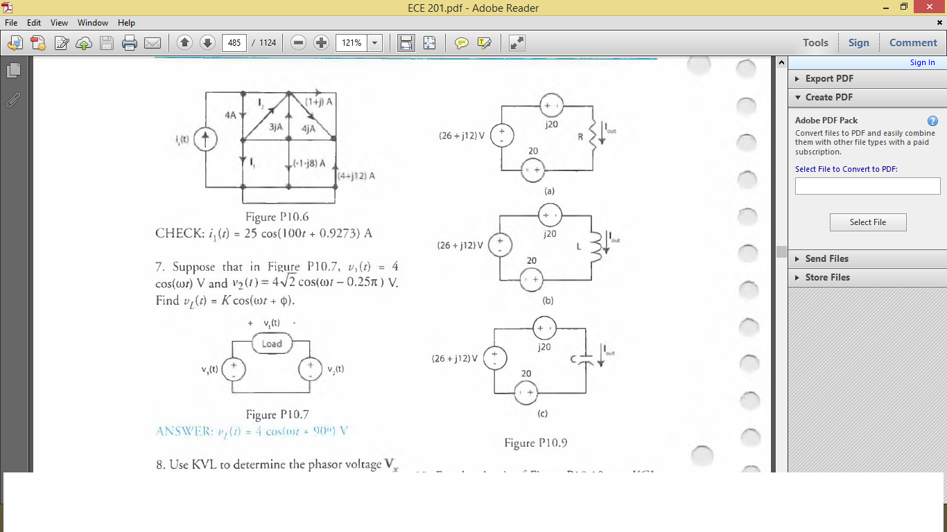 Solved ECE 201.pdf- Adobe Reader File Edit View Window Help | Chegg.com