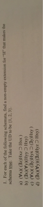 Solved For Each Of The Following Schemata Find A Non Empty