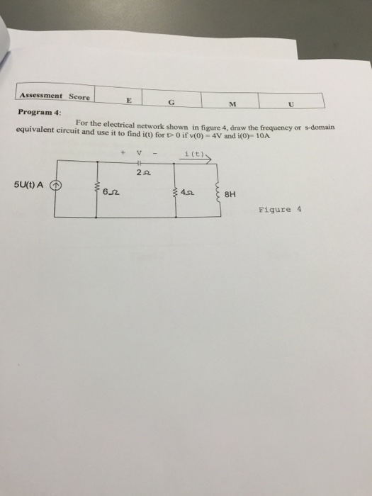 Solved For the electrical network shown in figure 4, draw | Chegg.com