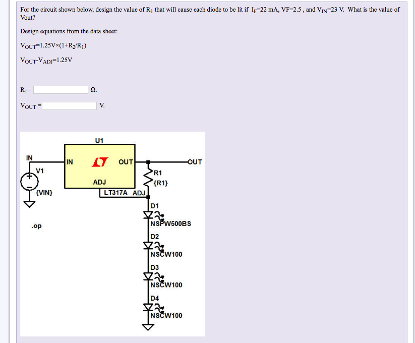 Solved For the circuit shown below, design the value of R1 | Chegg.com
