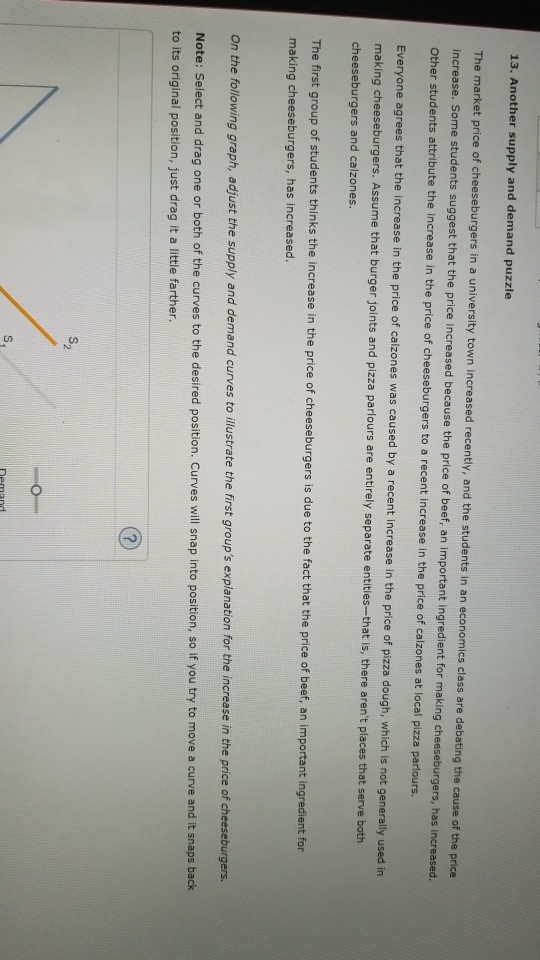 Solved 13. Another supply and demand puzzle The market price | Chegg.com