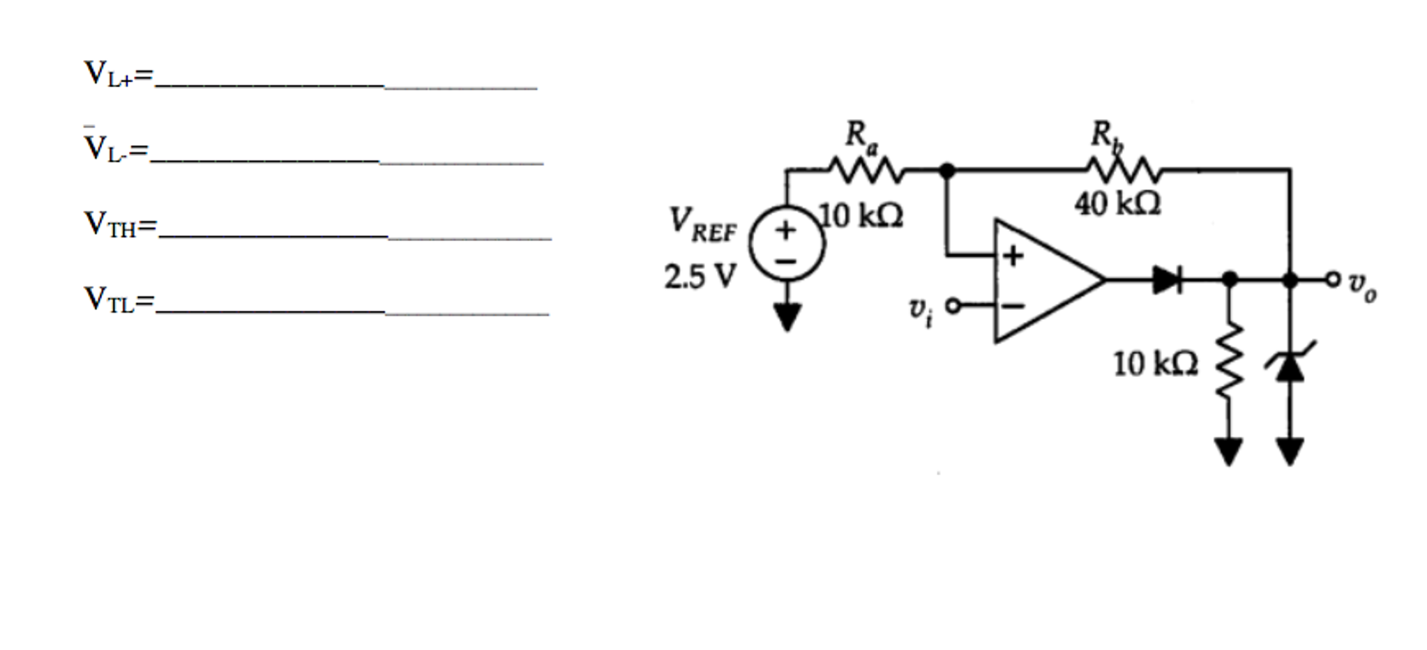 Solved: For The Comparator Circuits Shown Below, Determine... | Chegg.com