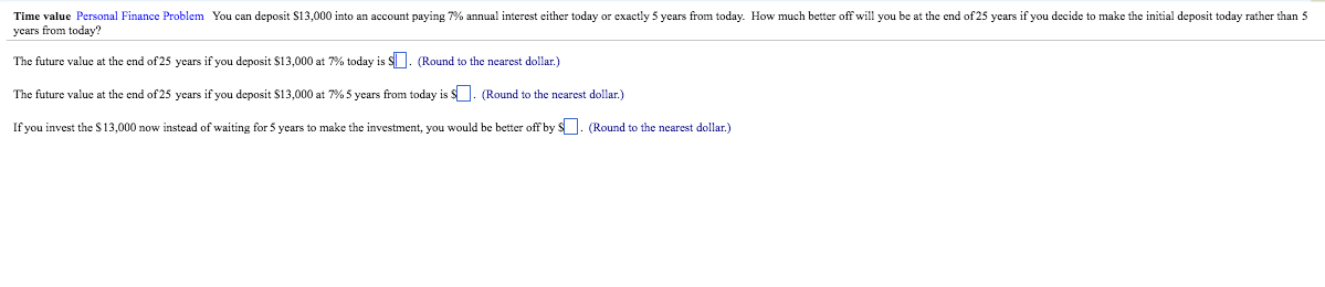 Solved Time value Personal Finance Problem You can deposit | Chegg.com