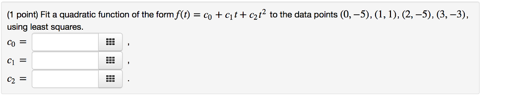 Solved Fit a quadratic function of the form f(t) = c_0 + c_1 | Chegg.com