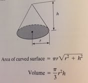 Solved Area of curved surface = pi r Volume = pi/3 r2h | Chegg.com