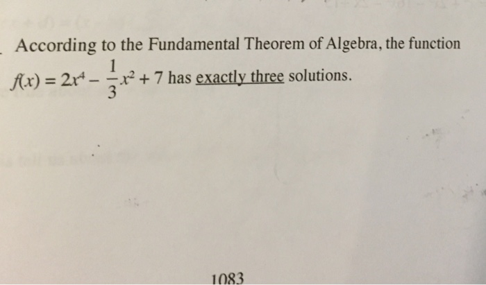 Solved According to the Fundamental Theorem of Algebra, the | Chegg.com