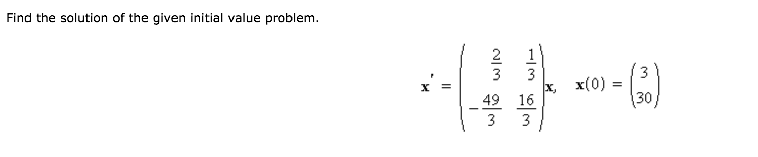 Solved Find the solution of the given initial value problem. | Chegg.com