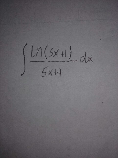 Solved Integral in (5x + 1)/5x+ 1 dx | Chegg.com