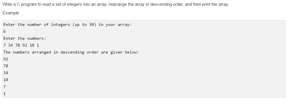 Solved Write a C program to read a set of integers into an | Chegg.com