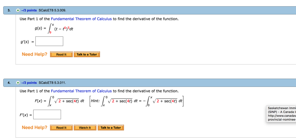 Solved 3. 3 points SCalcET8 5.3.009 Use Part 1 of the | Chegg.com Solved 3. 3 points SCalcET8 5.3.009 Use Part 1 of the | Chegg.com