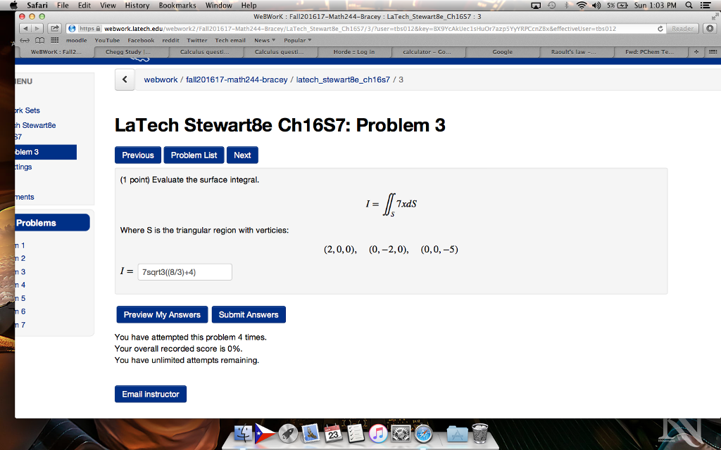 Solved 4 S Sun 1:03 PM Safari File Ed View History Bookmarks | Chegg.com