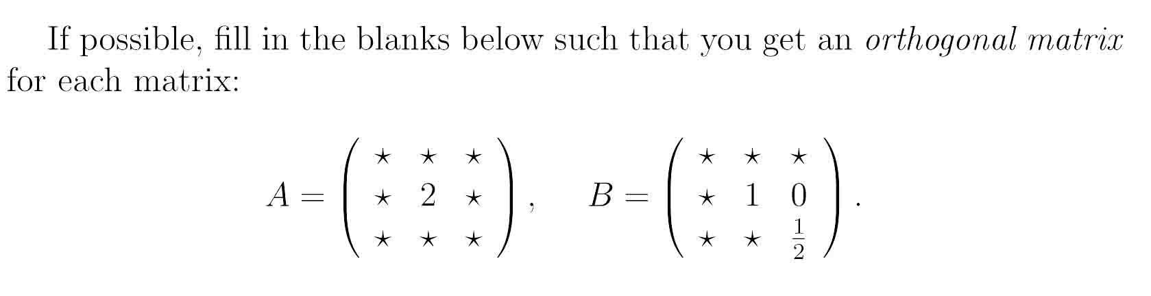 Solved If possible, fill in the blanks below such that you | Chegg.com