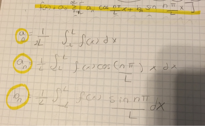 Solved Using Fourier series find a0 , An, Bn f(x)=ao+ [ao | Chegg.com