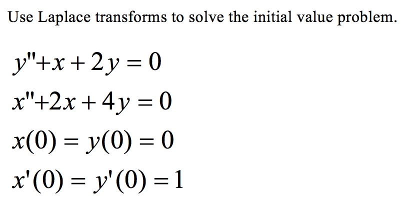Solved Use Laplace transforms to solve the initial value | Chegg.com