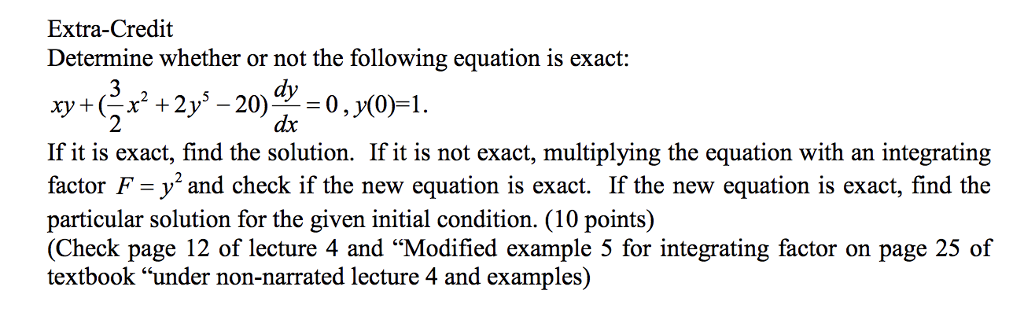 Solved Extra-Credit Determine whether or not the following | Chegg.com