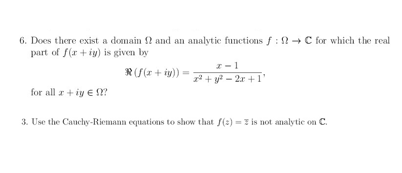 Solved Docs there exist a domain Ohm and an analytic | Chegg.com