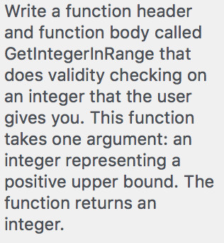 Solved Write a function header and function body called | Chegg.com