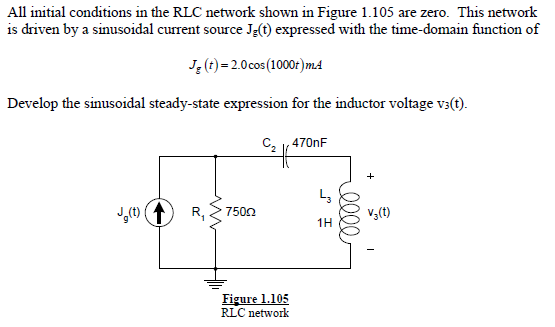 All initial conditions in the RLC network shown in | Chegg.com