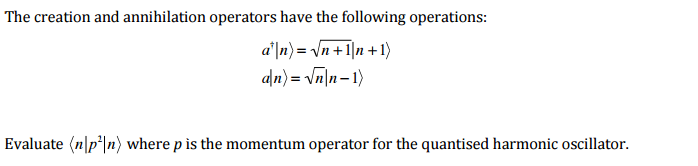 Solved The creation and annihilation operators have the | Chegg.com