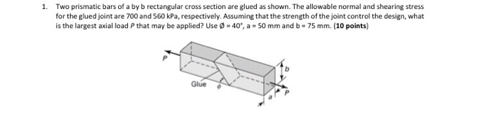 Solved 1. Two prismatic bars of a by b rectangular cross | Chegg.com