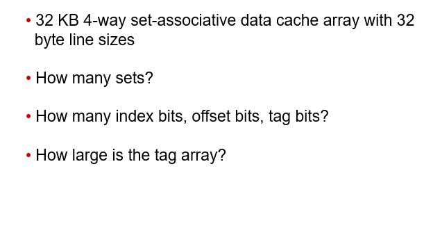 Solved 32 KB 4-way set-associative data cache array with 32 | Chegg.com