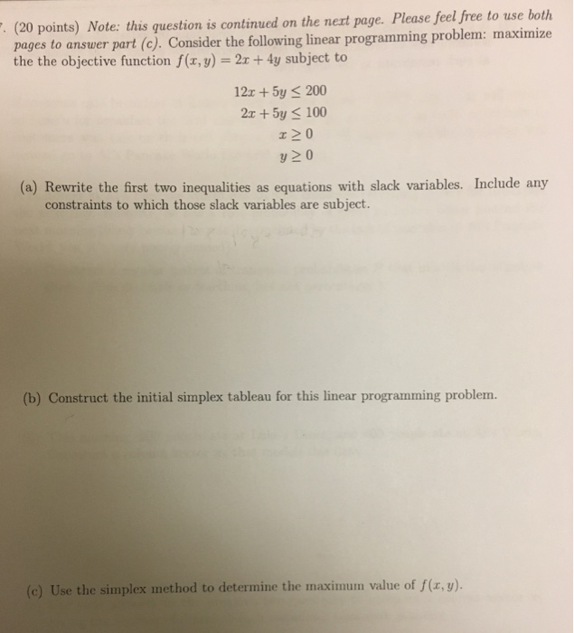 Solved Consider the following linear programming problem: | Chegg.com