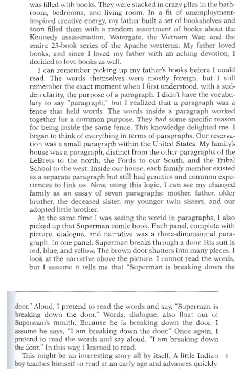 Solved The Joy of Reading and Writing: Superman and Me Bom | Chegg.com