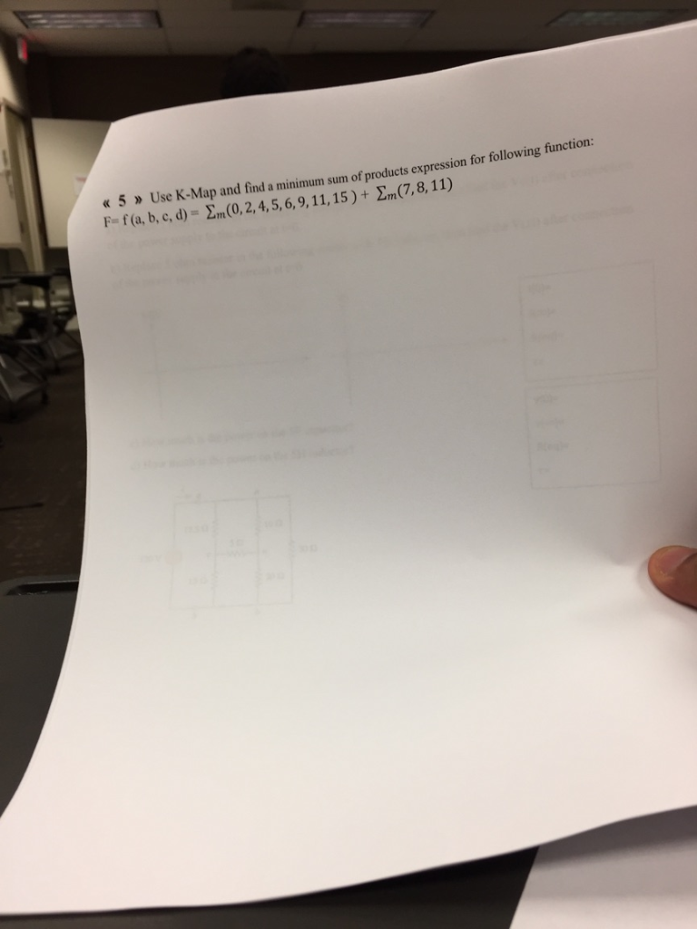 Solved Use K-Map and find a minimum sum of products | Chegg.com
