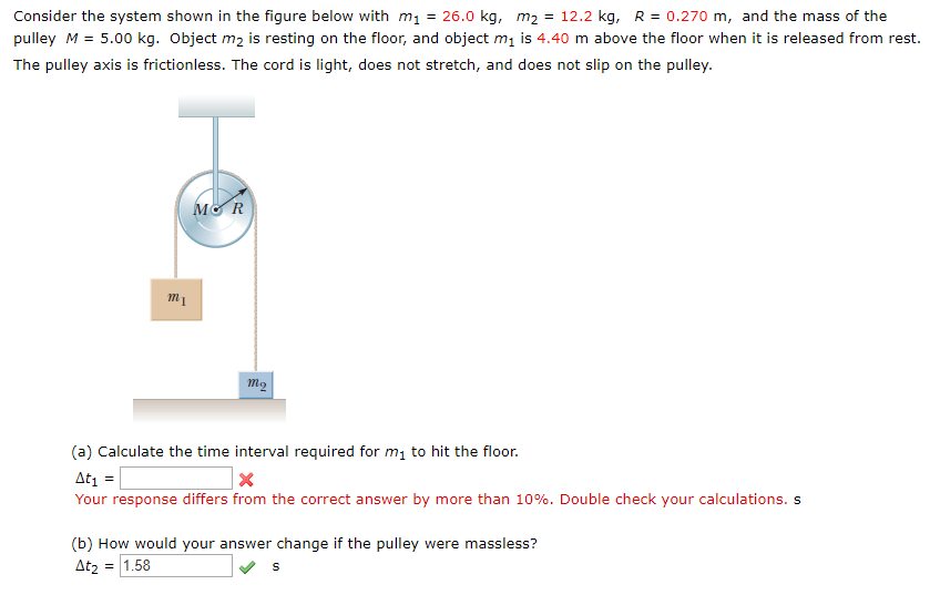 Solved consider the system shown in the figure below with m1 | Chegg.com
