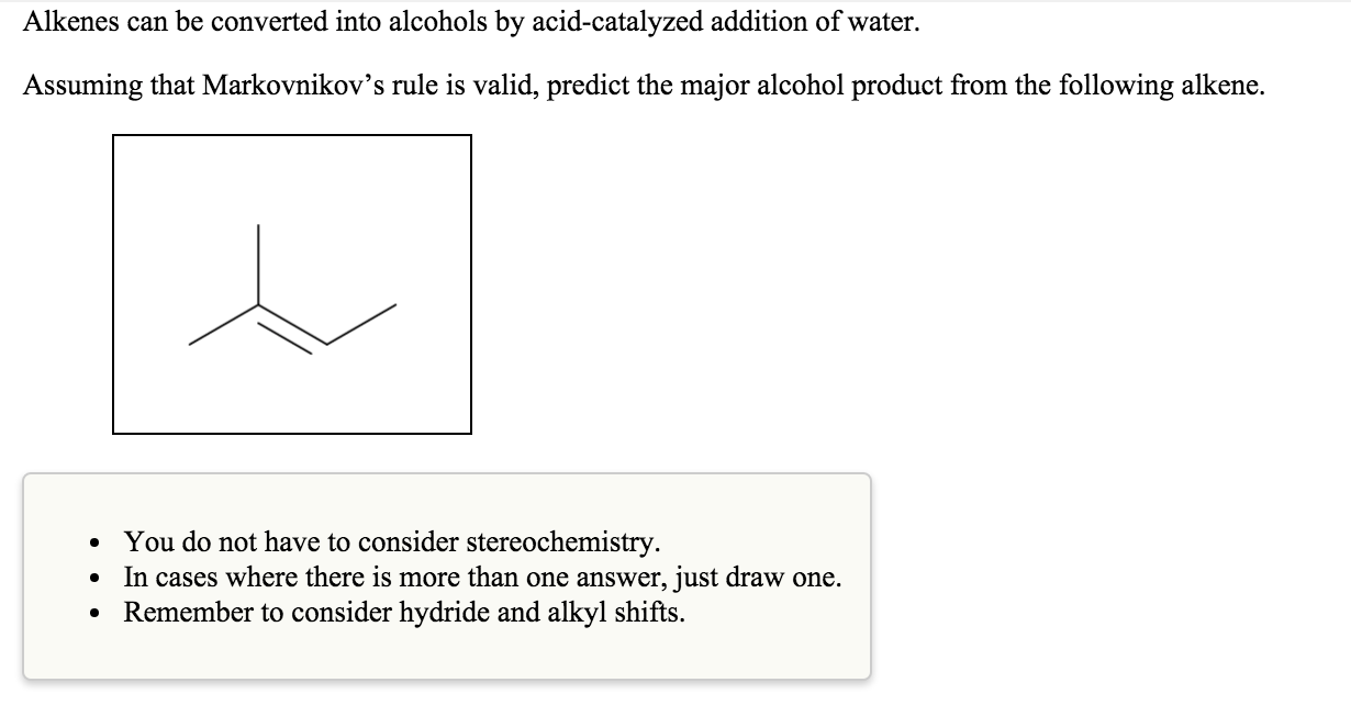 Solved Alkenes can be converted into alcohols | Chegg.com