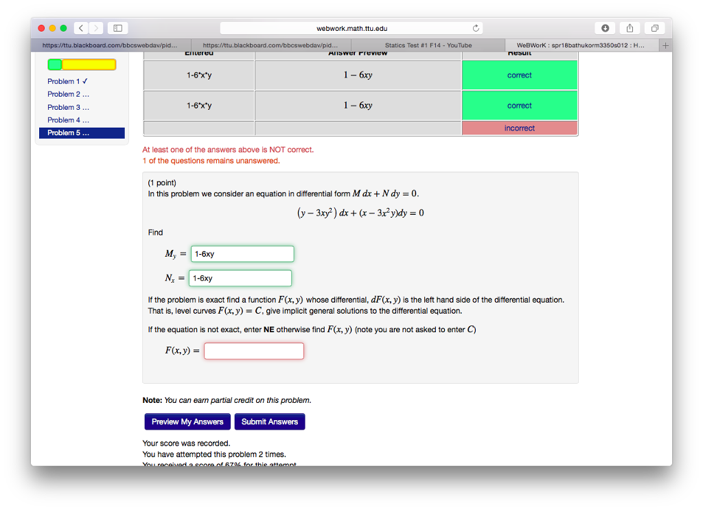 Solved webwork.math.ttu.edu https://ttu.blackboard Statics | Chegg.com
