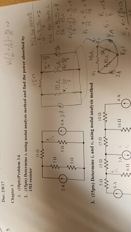 Solved Due: 2/8/17 Chapter 3 1. 00pts)Problem 3.6 2. | Chegg.com