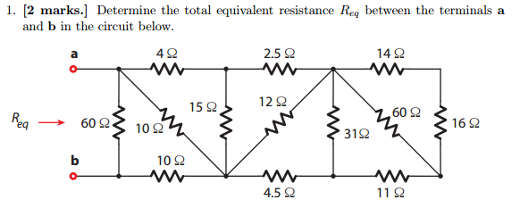 Solved Determine the total equivalent resistance R_eq | Chegg.com
