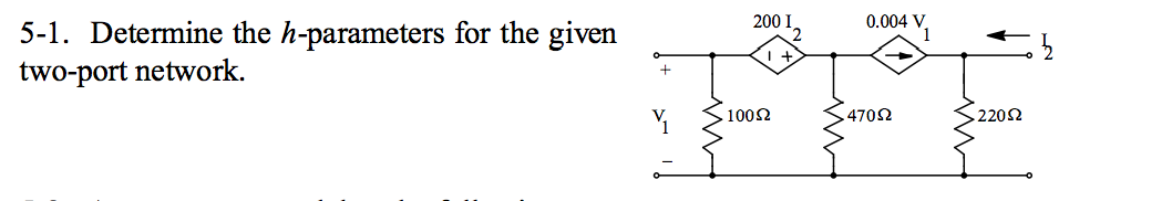 Determine the h-parameters for the given two-port | Chegg.com