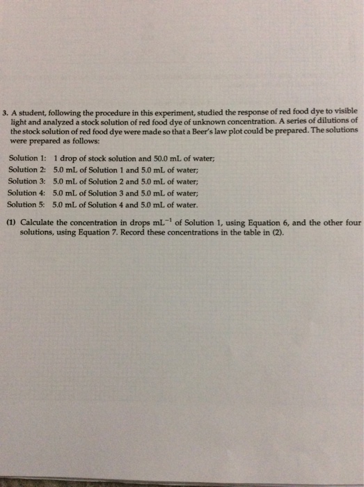 a student following the procedure in this experiment | Chegg.com