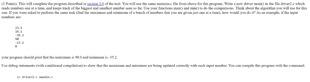 Solved this is my maxmin.c function float max(float n1, | Chegg.com