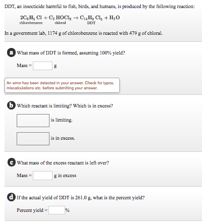 Solved DDT, an insccticide harmful to fish, birds, and | Chegg.com