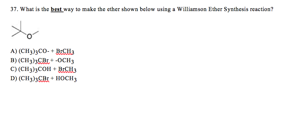 Solved What is the best way to make the ether shown below | Chegg.com