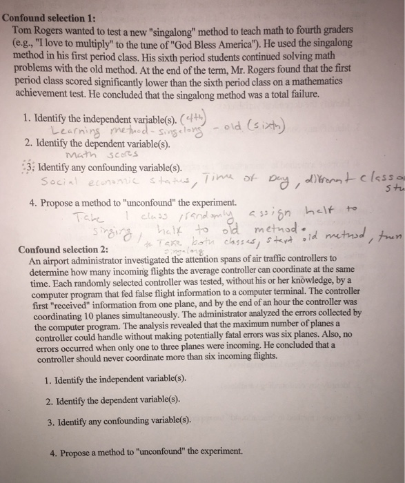 Solved What is the independent variable(s) for paragraph | Chegg.com