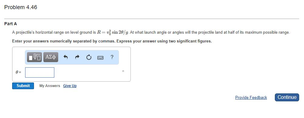 Solved Problem 4.46 Part A A projectile's horizontal range | Chegg.com