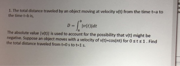 Solved The total distance traveled by an object moving at | Chegg.com