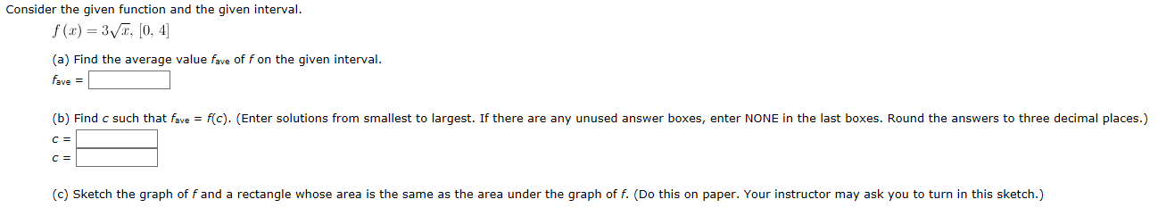 Solved Consider The Given Function And The Given Interval 7772
