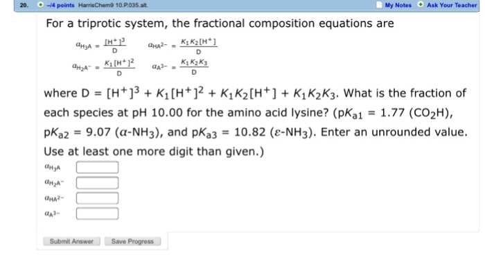 Solved For a triprotic system, the fractional composition | Chegg.com